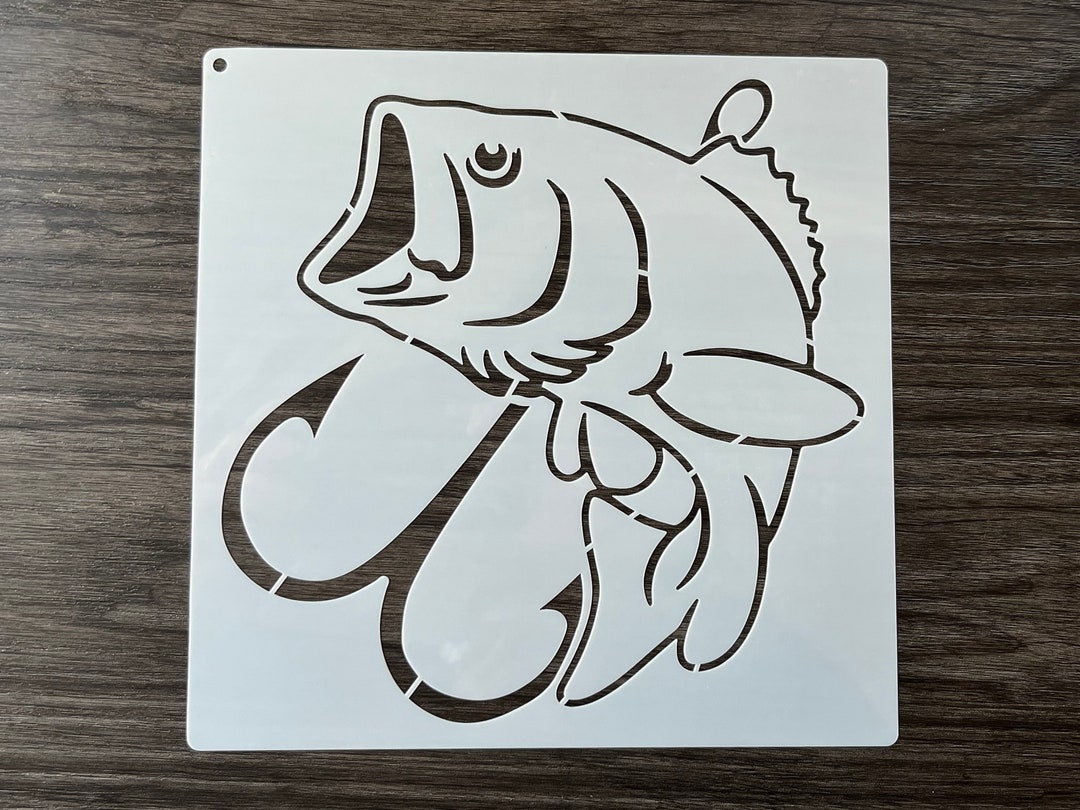 Bass Stencil Pattern, Reusable Stencil, Art Stencil, Craft Stencil ...