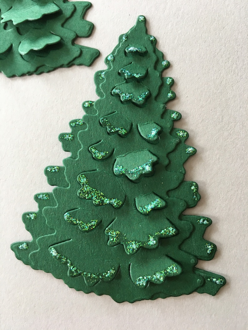 3D Christmas Pine Tree Paper Die Cut, Card Front, Tree Cut Out, for ...