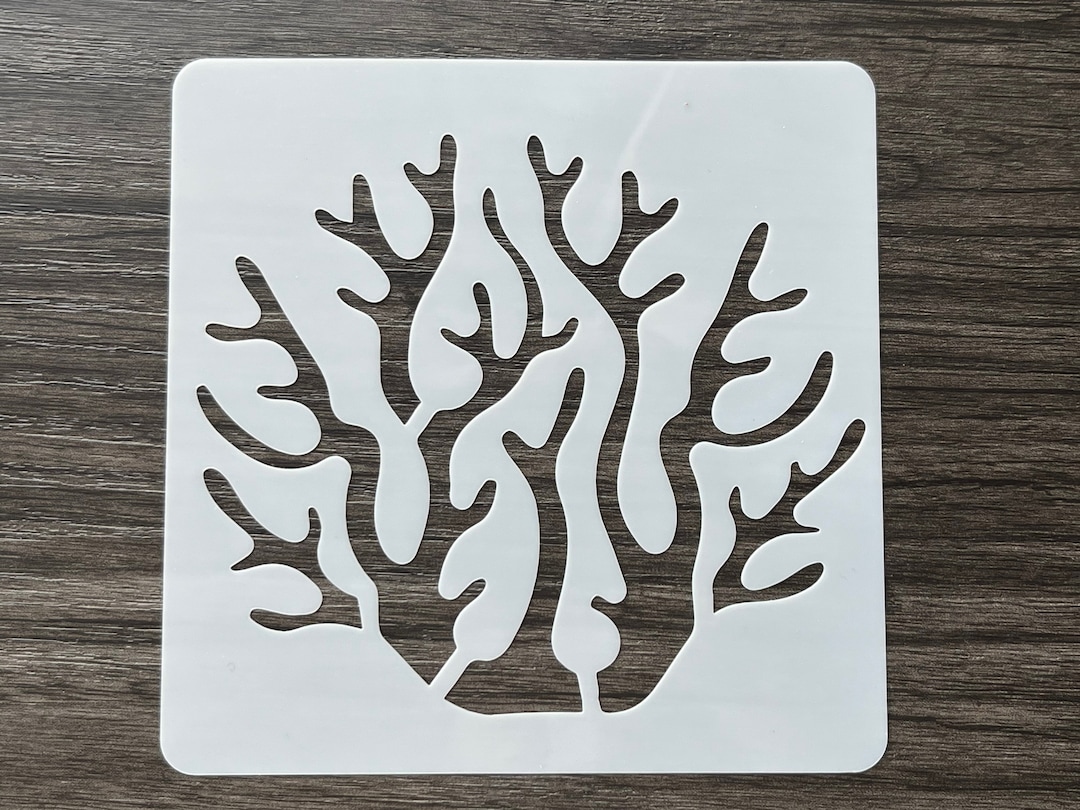 Coral Stencil Pattern / Reusable Stencils / Art Stencil / Craft Stencil ...