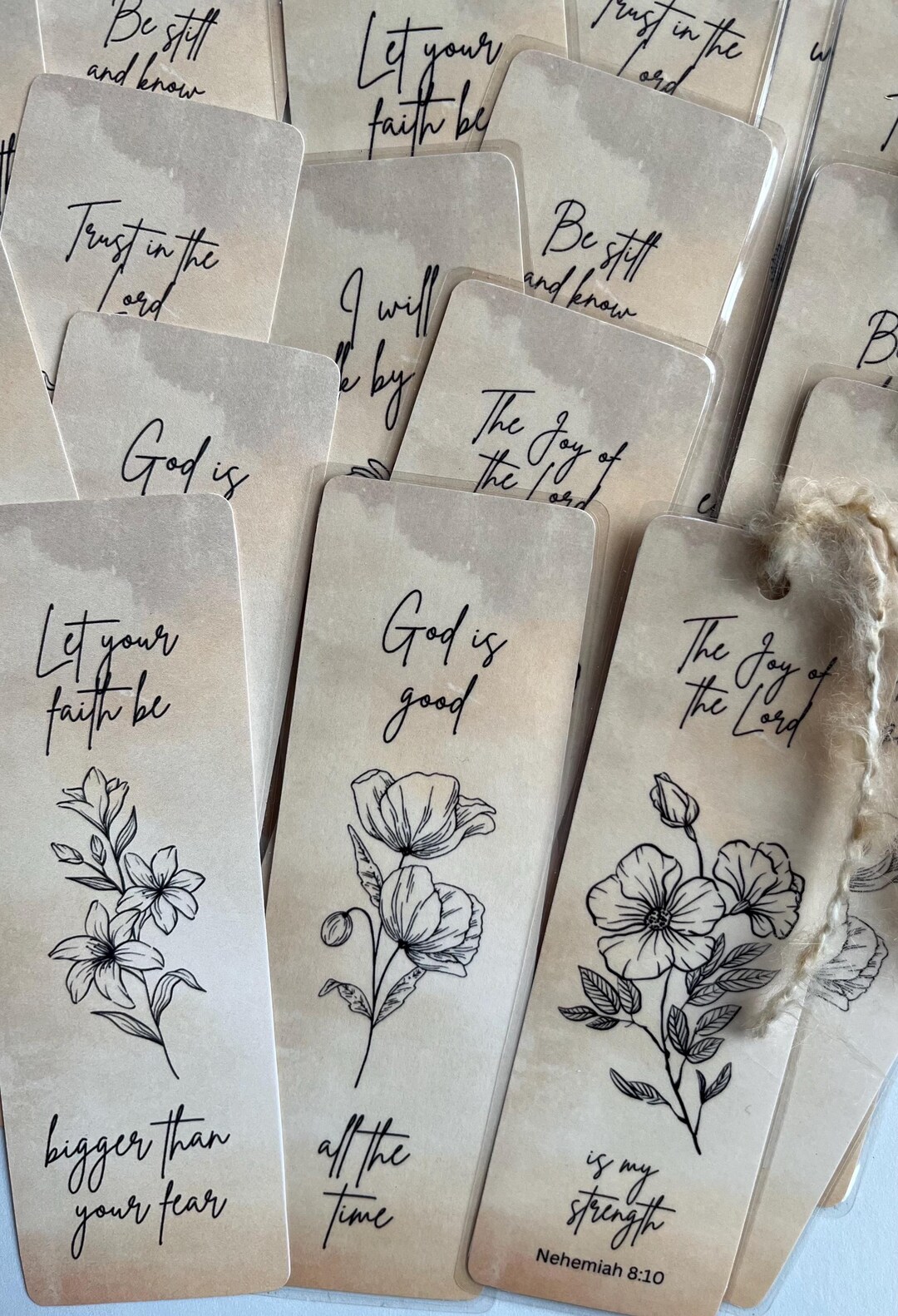 6 Religious Flower Bookmarks, Gift for Friend, Birthday Gift, Gift for ...