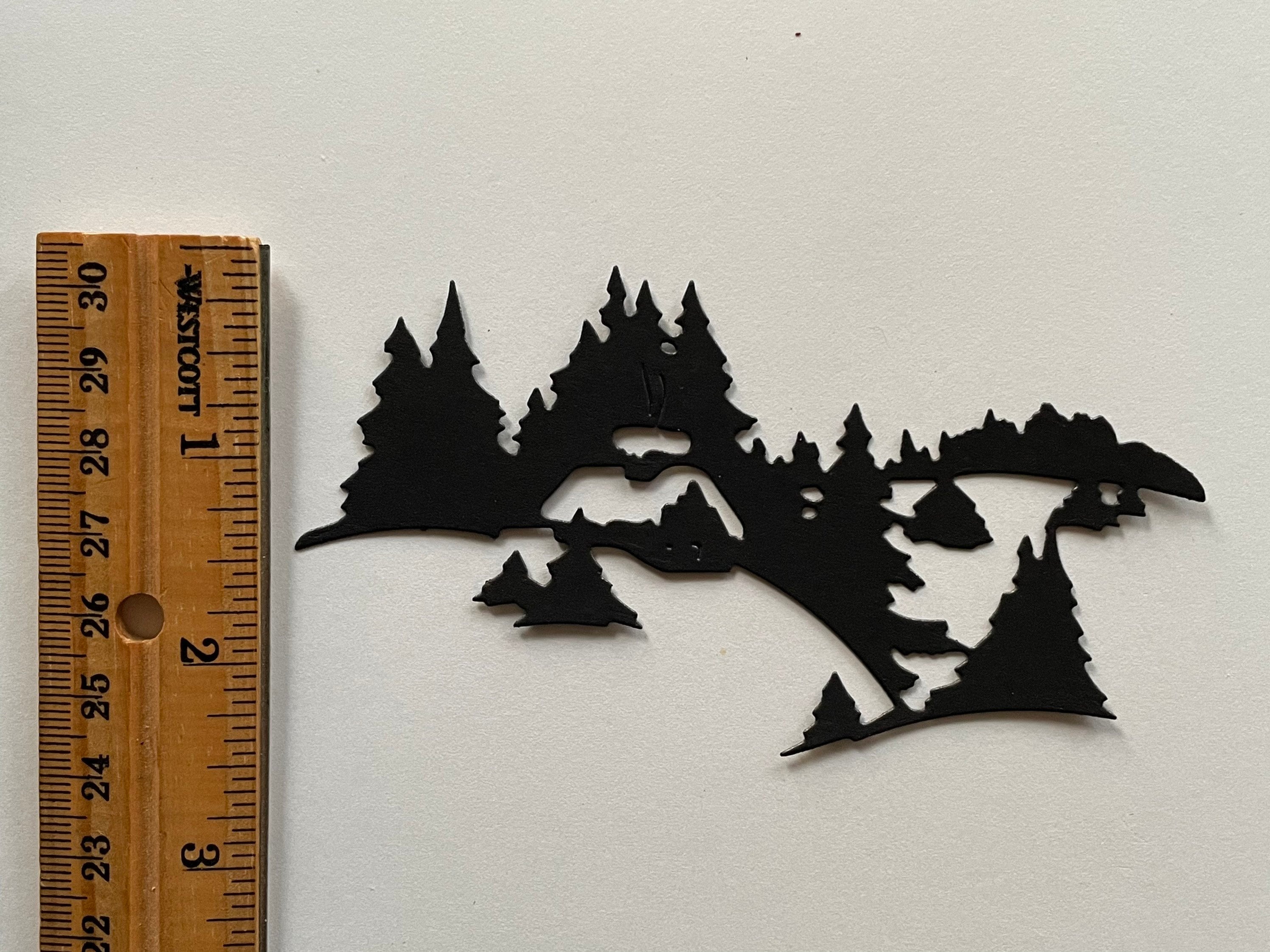Pine Trees and Cabin Paper Die Cut Card Front Cut Outs for - Etsy