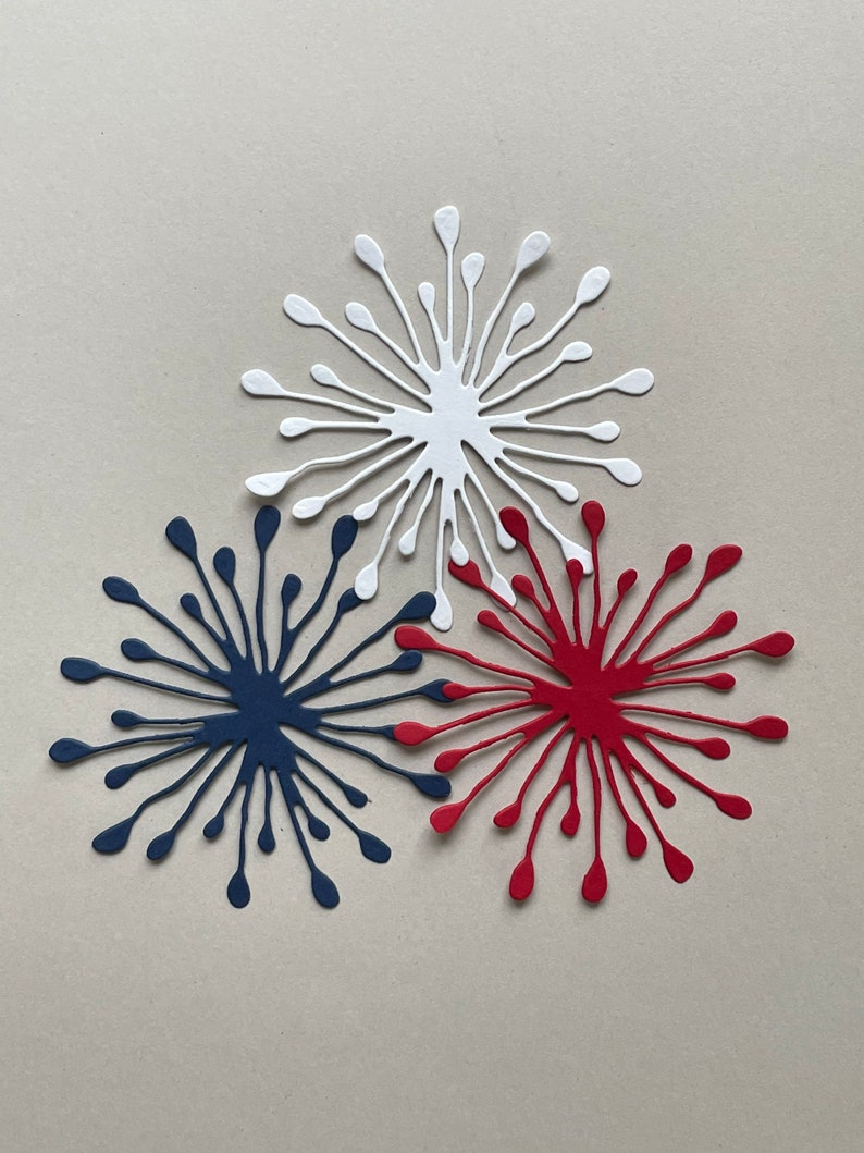 Set of 3 Fireworks Die Cut Embellishment for Scrapbooking, Card Making ...