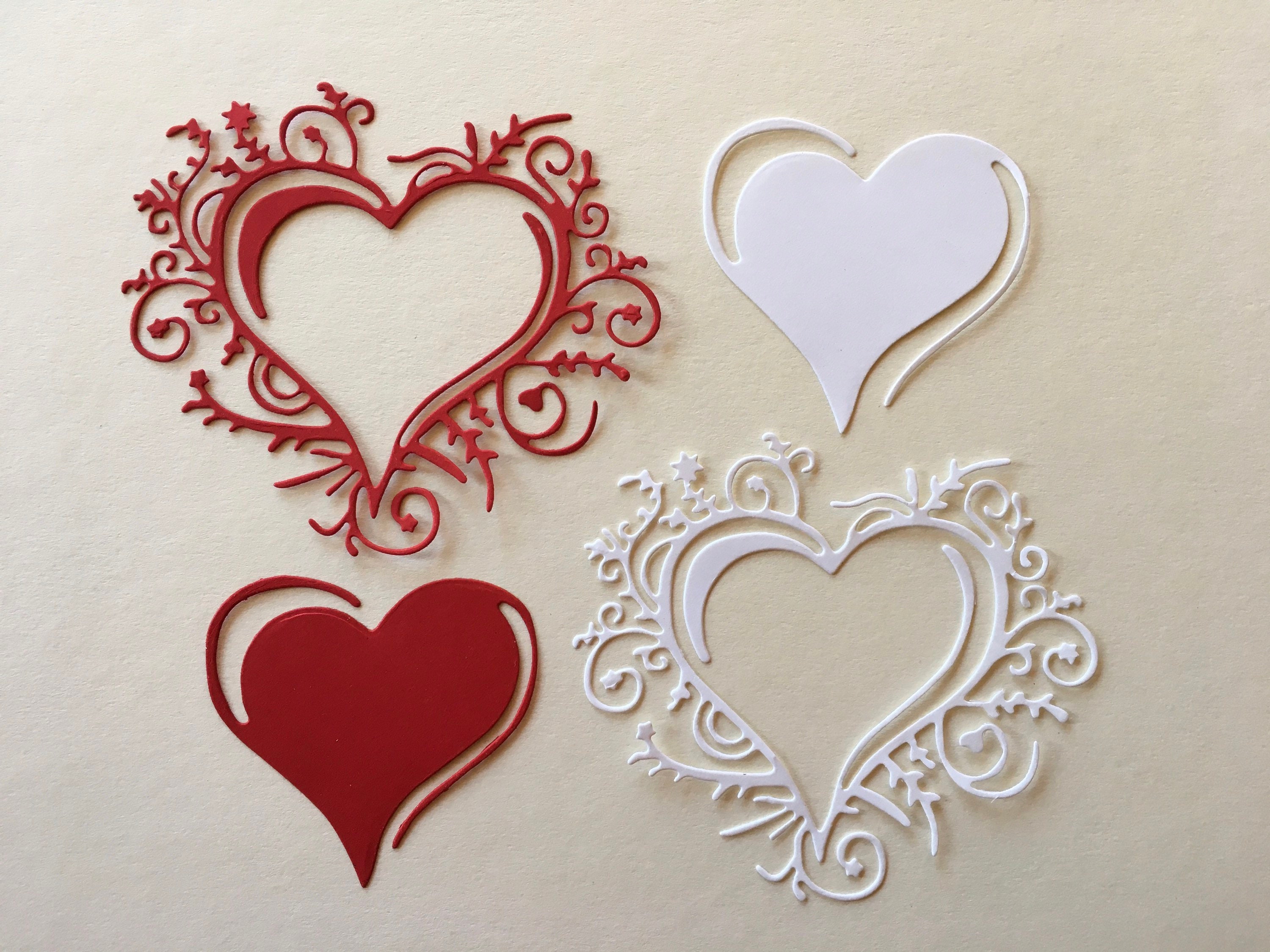 2pc. Valentine's Day Heart Die Cut Paper Heart Cut Out - Etsy