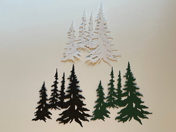 Pine Tree Paper Die Cuts Card Front Tree Cut Outs for Card - Etsy