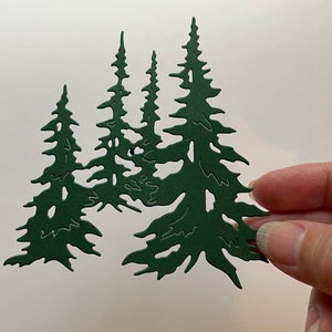 Pine Tree Paper Die Cuts, Card Front, Tree Cut Outs, for Card Making ...