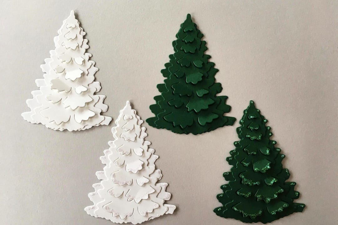 3D Christmas Pine Tree Paper Die Cut, Card Front, Tree Cut Out, for ...