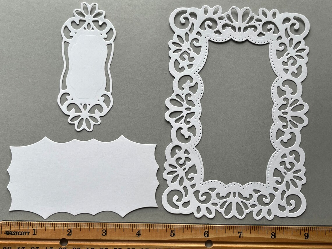 3pc Paper Frame Die Cut Set Card Front Card Embellishment - Etsy