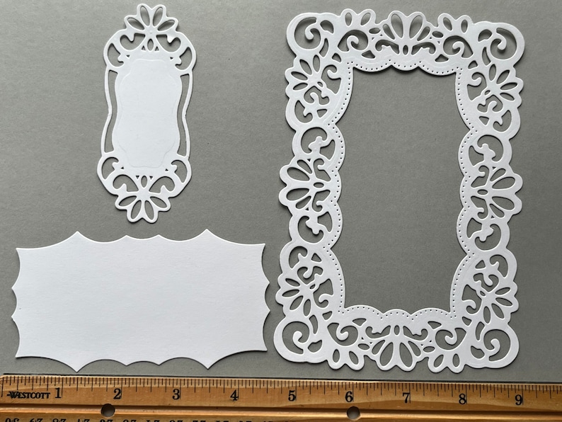 3pc Paper Frame Die Cut Set Card Front Card Embellishment - Etsy