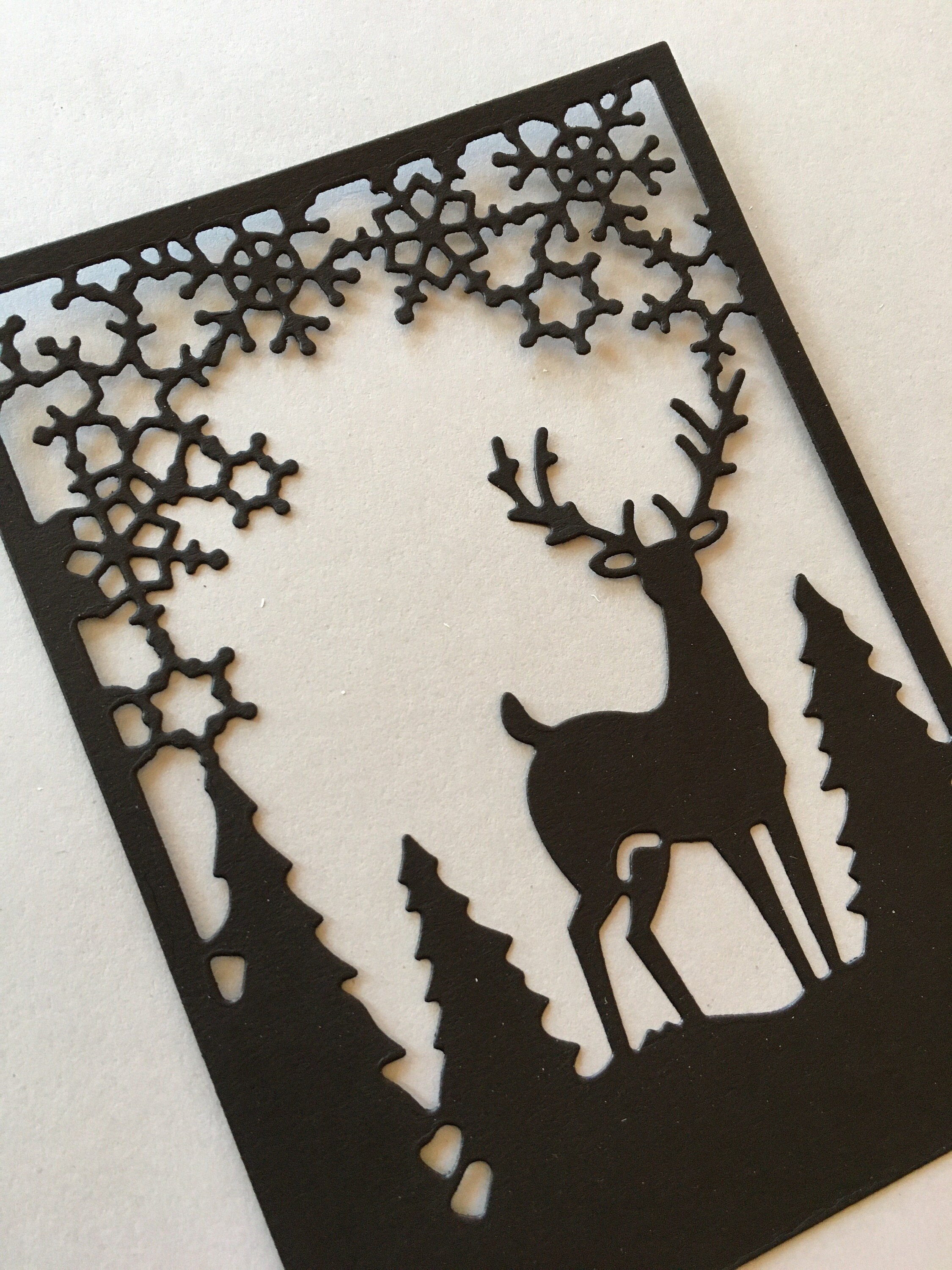 Pine Tree and Deer Die Cut, Card Fronts, Paper Cut Outs, Embellishments ...