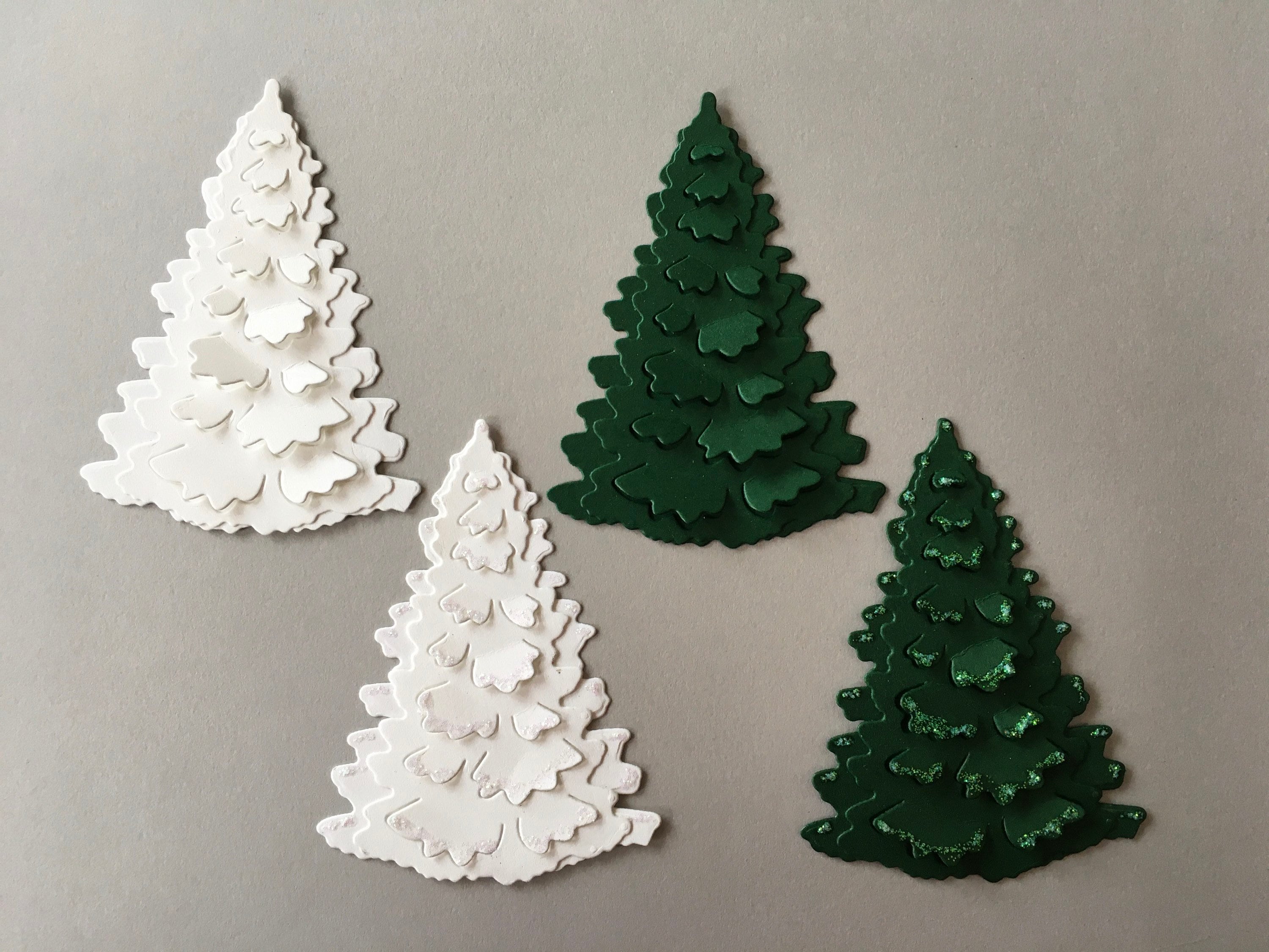 3D Christmas Pine Tree Paper Die Cut, Card Front, Tree Cut Out, for ...