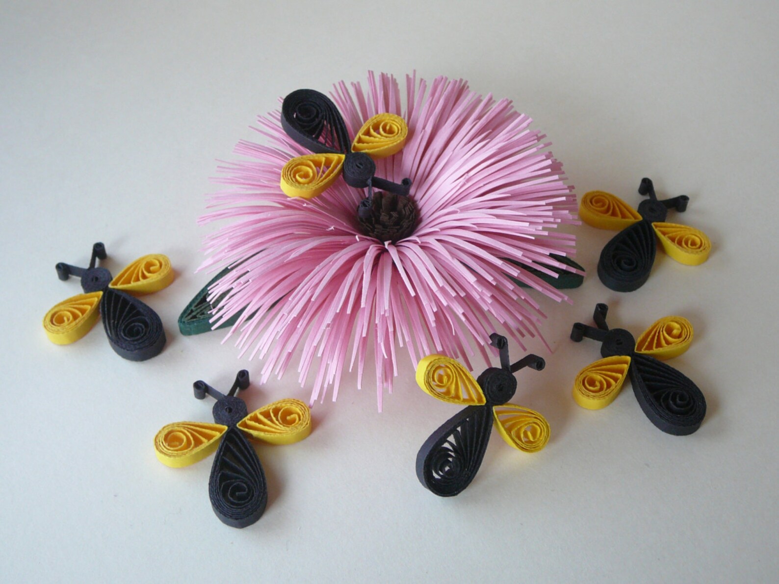 6 Paper Quilled Bumble Bee Scrapbook, Card Making Embellishments ...