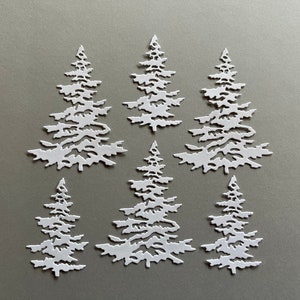 6pc. White Pine Tree Die Cuts, Paper Cut Outs, Embellishments for ...