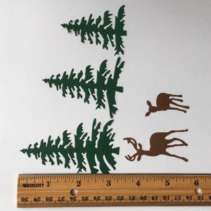 Pine Trees & Deer Paper Die Cuts ~ Paper Cut Outs ~ Card Making ...