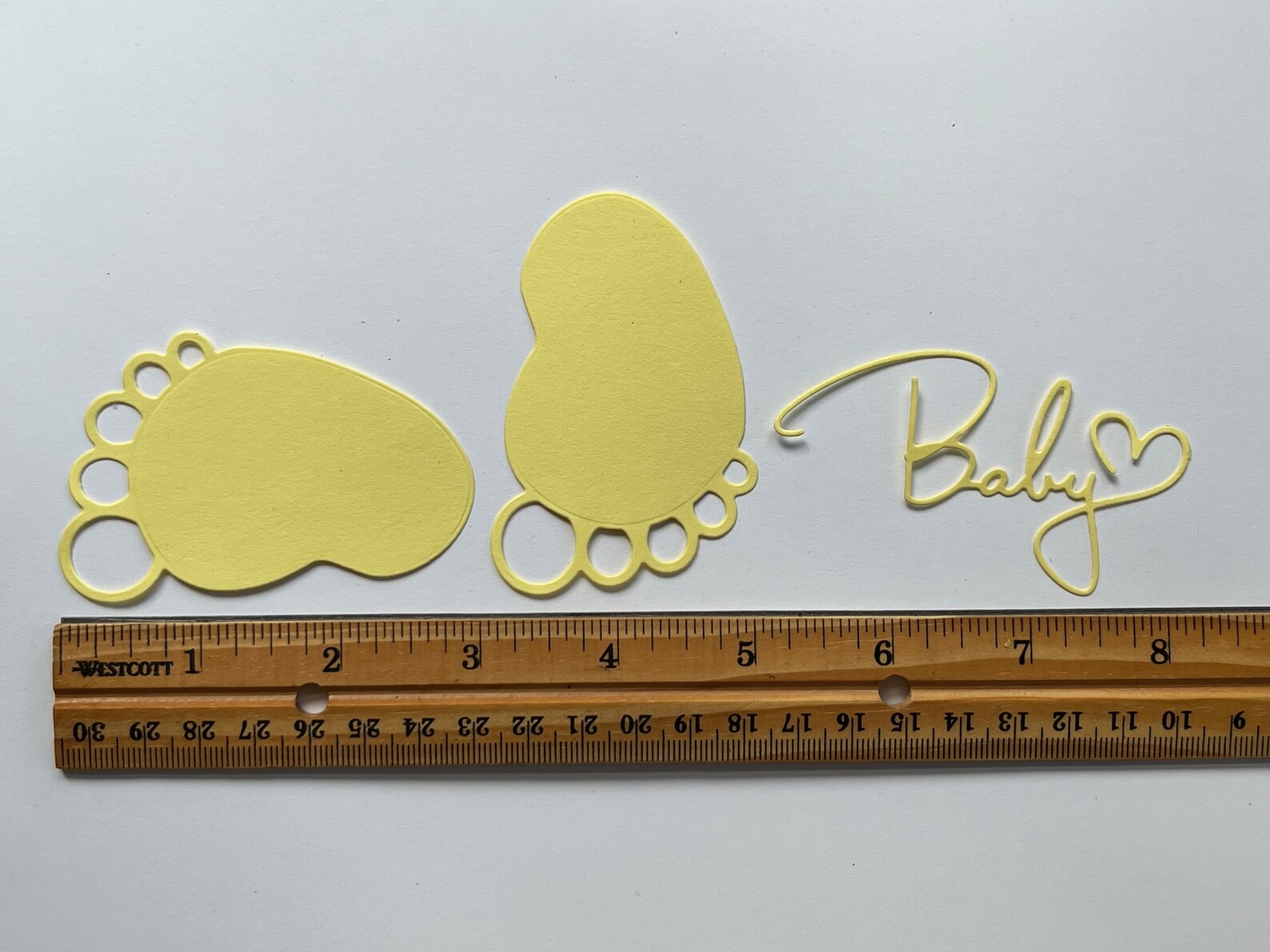 3 Piece Baby Feet Paper Die Cut, Baby Feet Paper Cut Out, Embellishment ...