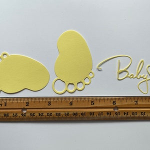 3 Piece Baby Feet Paper Die Cut, Baby Feet Paper Cut Out, Embellishment ...