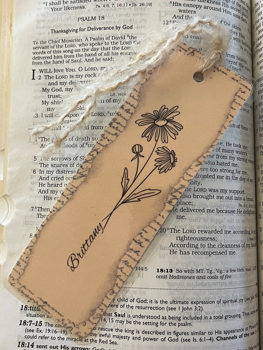 Personalized Birth Month Flower Bookmark, Floral Bookmark, Gift for ...