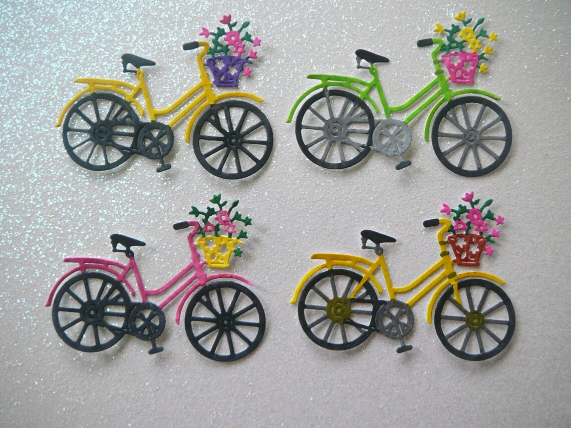Paper Bicycle Die Cut Embellishment for Scrapbooking Card | Etsy