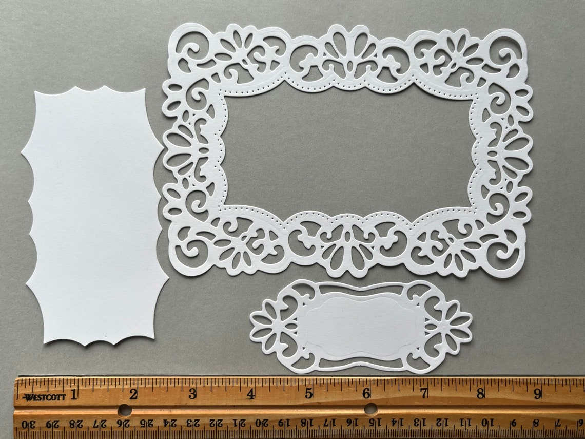 3pc Paper Frame Die Cut Set Card Front Card Embellishment - Etsy