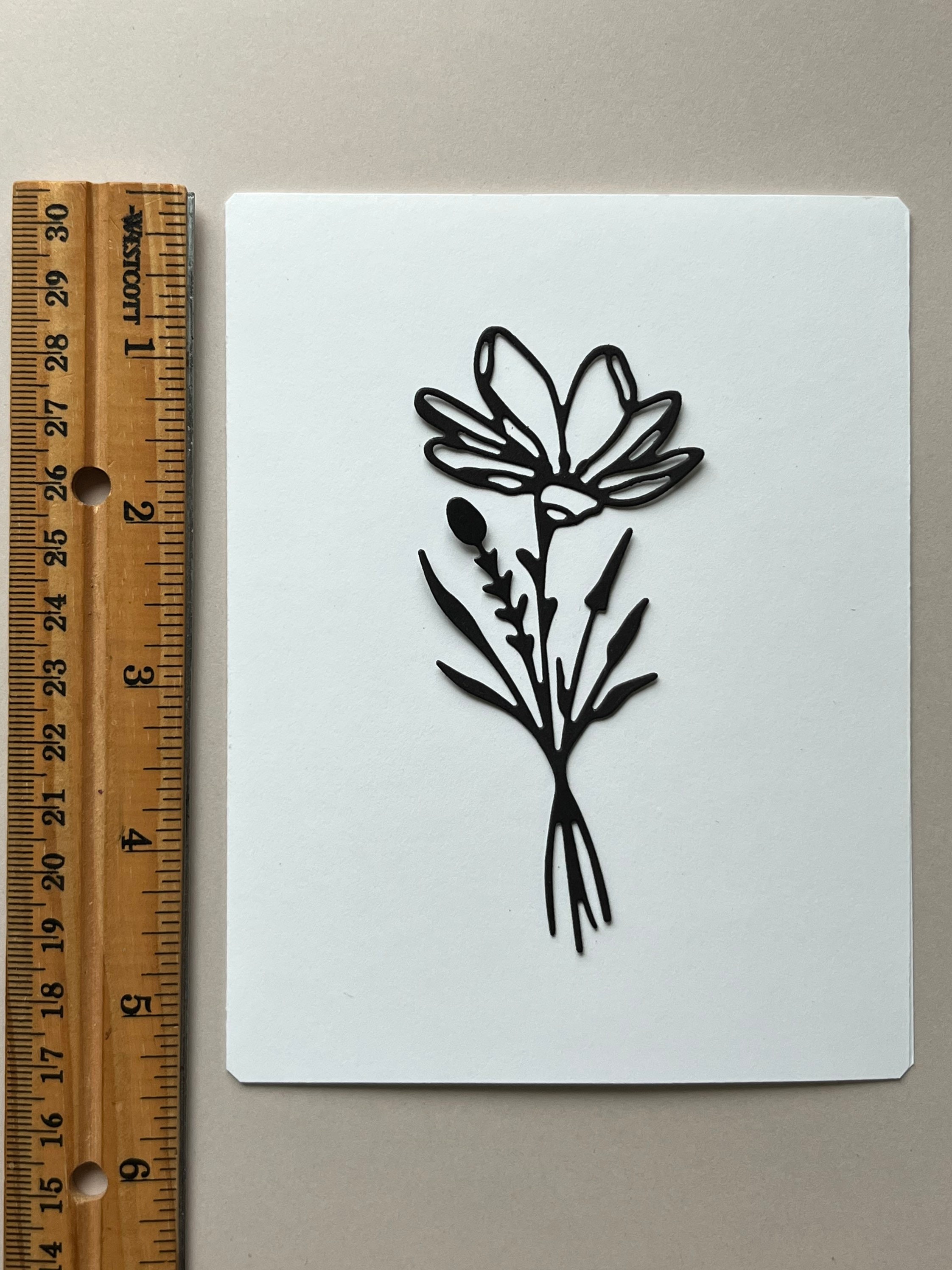 3pc Paper Flower Die Cut ~ Flower Cut Outs ~ Floral Die Cuts ~ Card ...