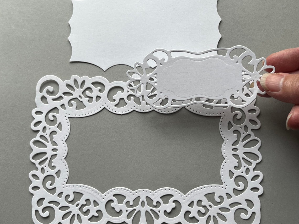3pc Paper Frame Die Cut Set Card Front Card Embellishment - Etsy