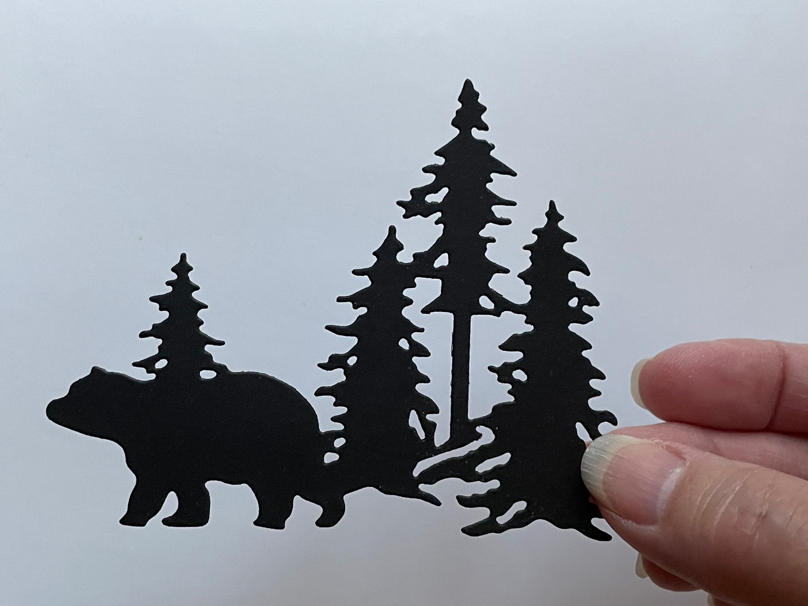 Bear & Pine Tree Die Cut Card Fronts Paper Cut Outs - Etsy