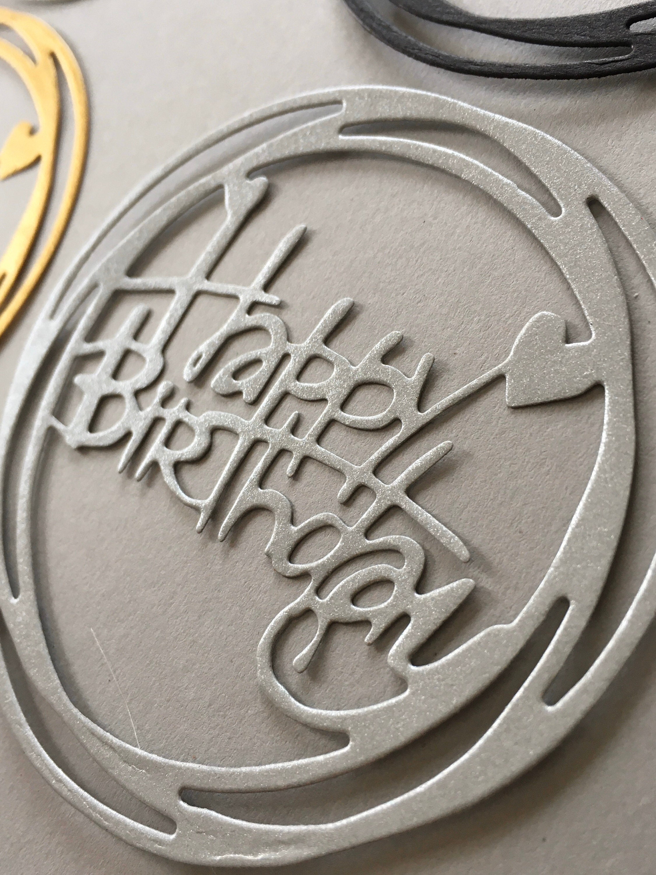 Happy Birthday Die Cut ~ Card Front ~ Card Front Embellishment ...