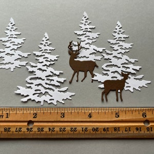 6pc. Pine Tree and Deer Die Cut Paper Cut Outs, Embellishments for ...