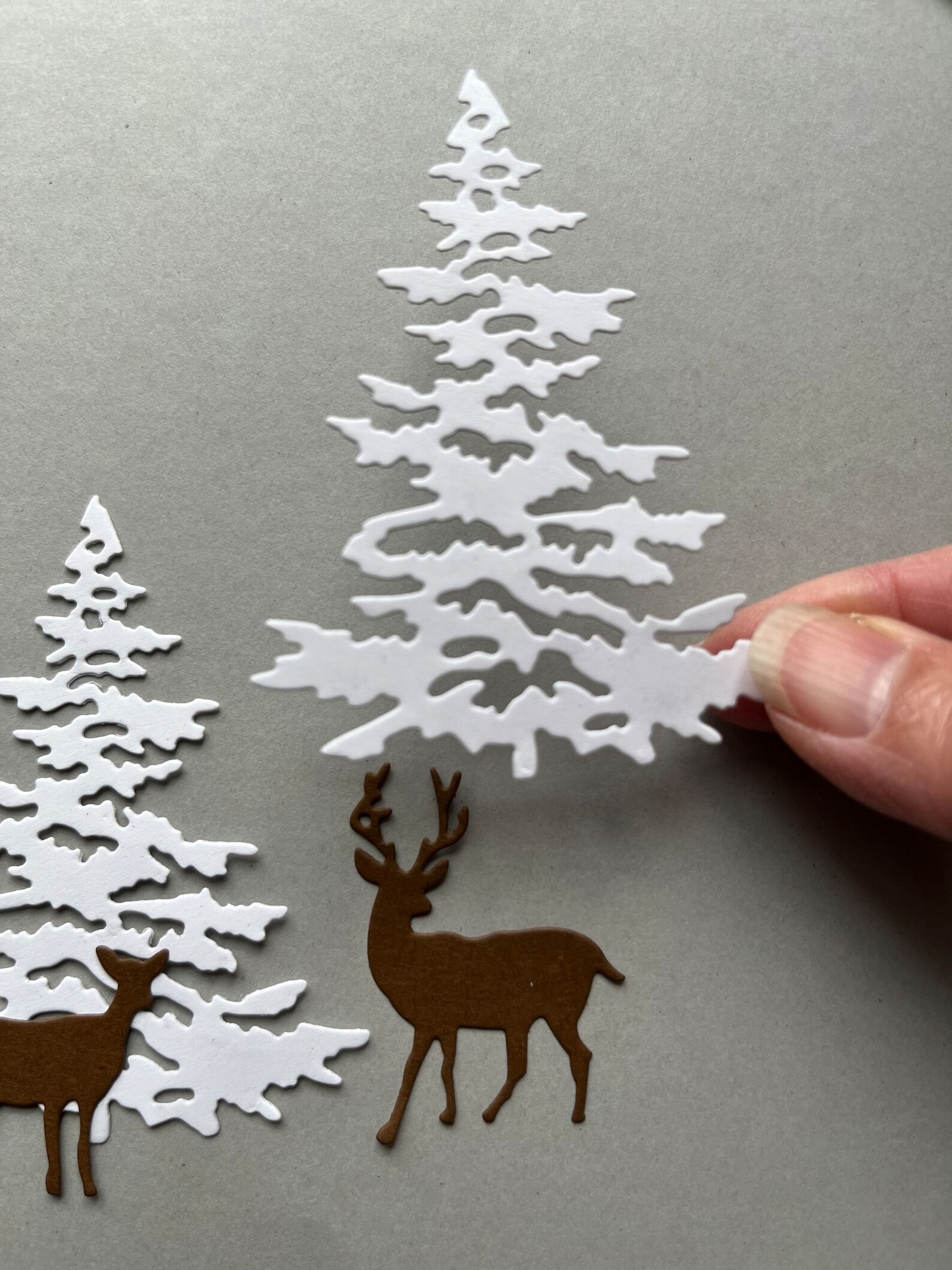 6pc. Pine Tree and Deer Die Cut Paper Cut Outs, Embellishments for ...