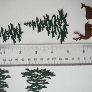 6pc. Pine Tree and Deer Die Cut Paper Cut Outs, Embellishments for ...