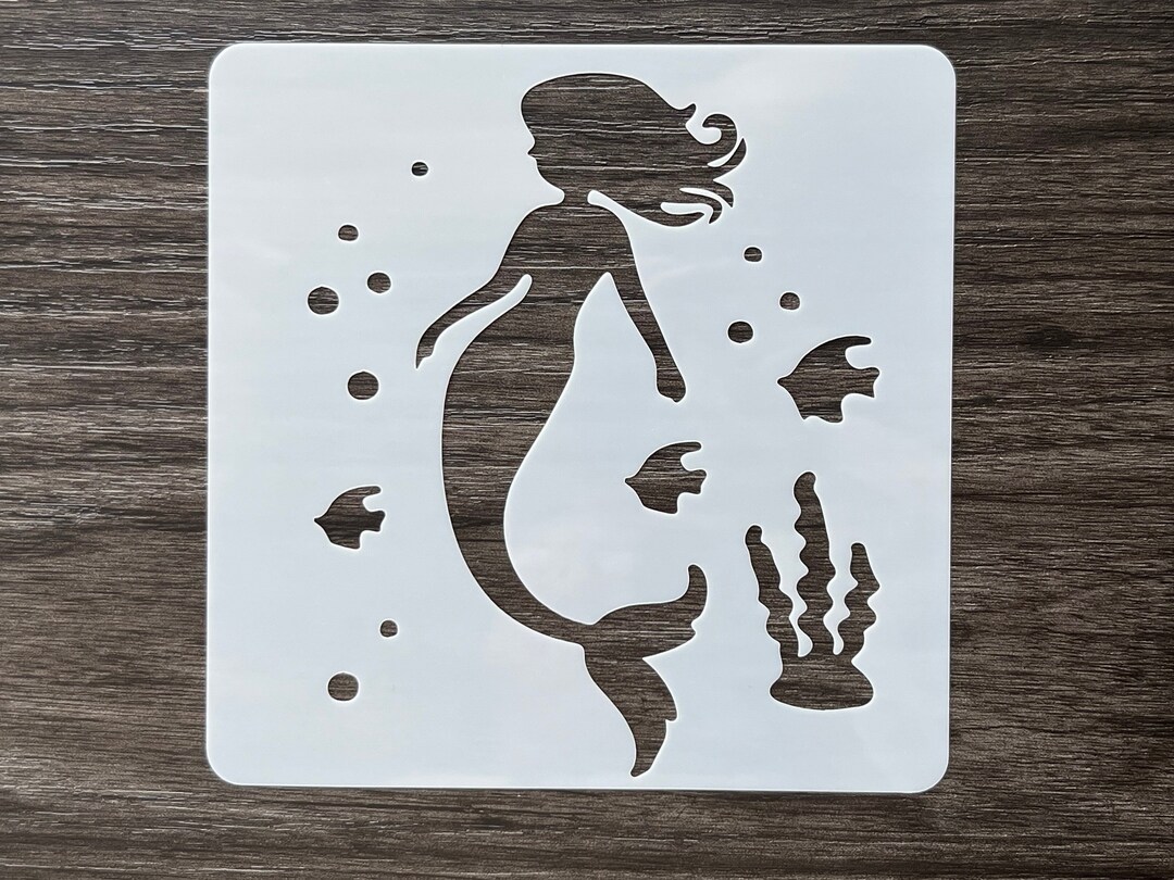 Mermaid Stencil Pattern, Reusable Stencil, Art Stencil, Craft Stencil ...