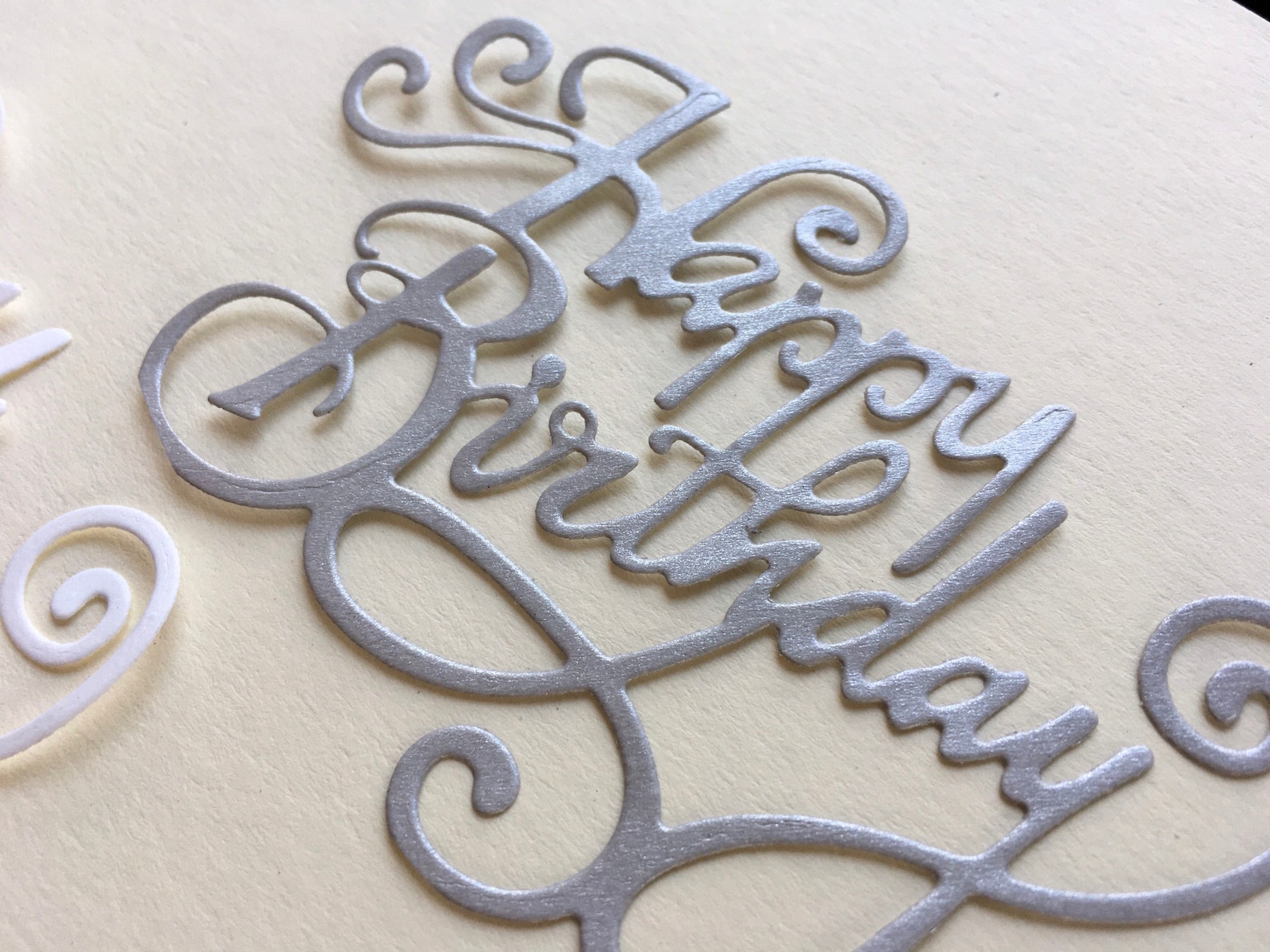 Happy Birthday Die Cut ~ Card Front ~ Card Front Embellishment ...