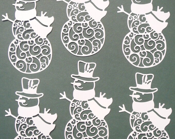 Snowman Die Cut Snowman Cut Out Christmas Card Front Embellishment ...