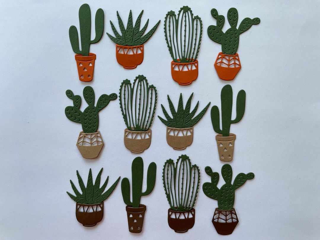 8pc Cactus Paper Die Cuts ~ Cactus Cut Outs ~ Card Making ...