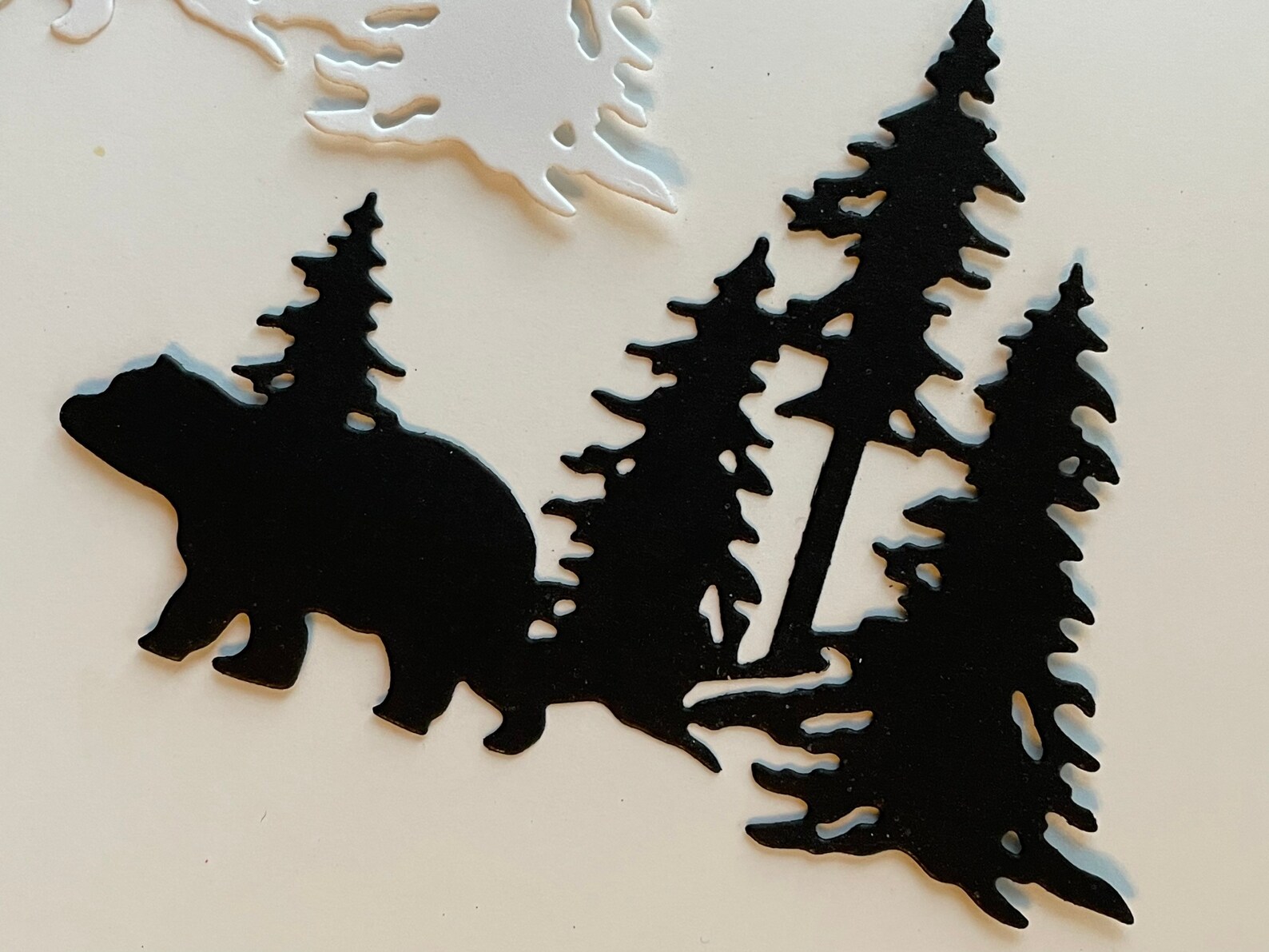 Bear & Pine Tree Die Cut Card Fronts Paper Cut Outs - Etsy