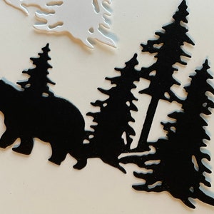 Bear & Pine Tree Die Cut, Card Fronts, Paper Cut Outs, Embellishments ...