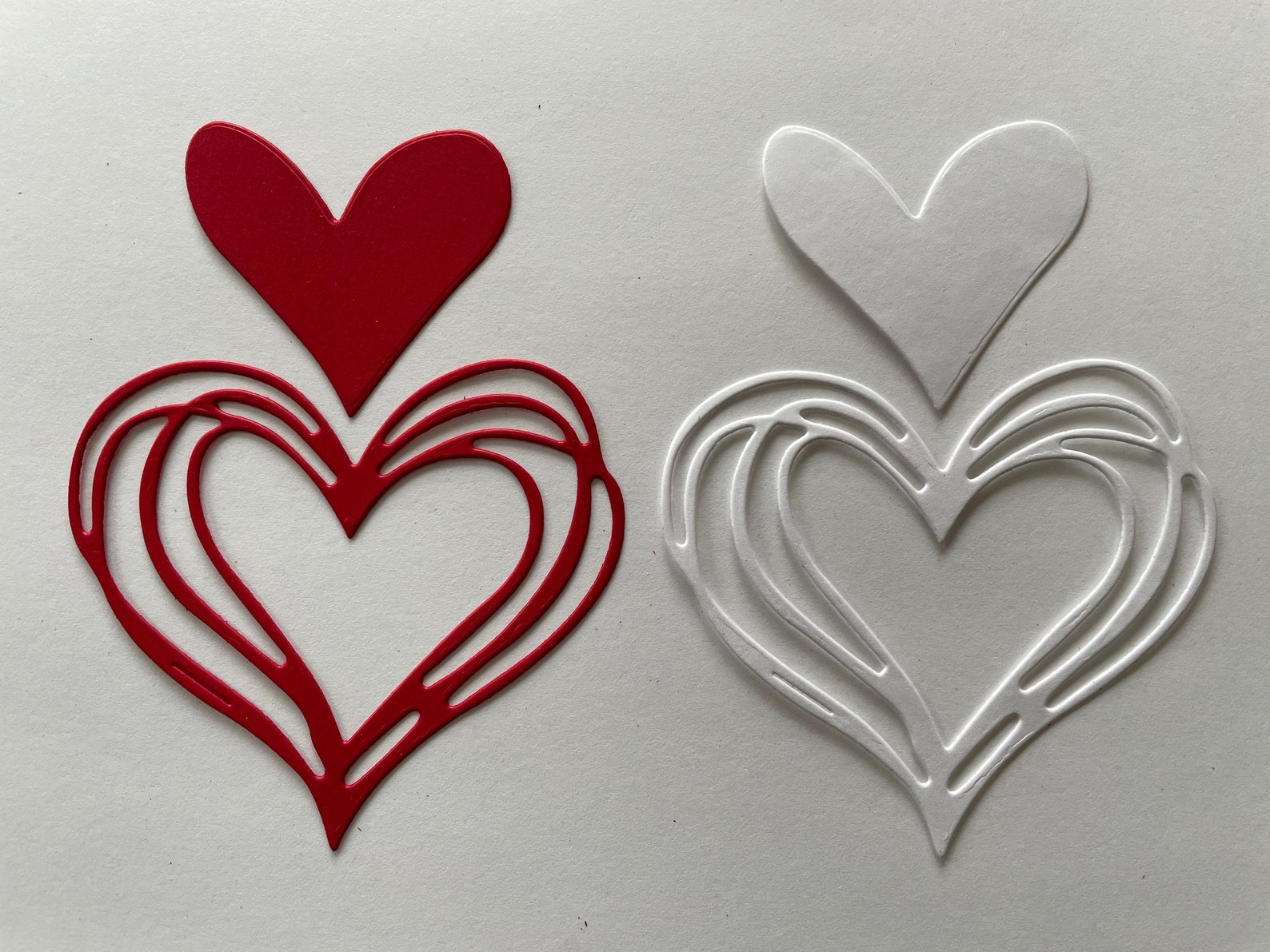 2pc. Valentine's Day Heart Die Cut Paper Heart Cut Out | Etsy