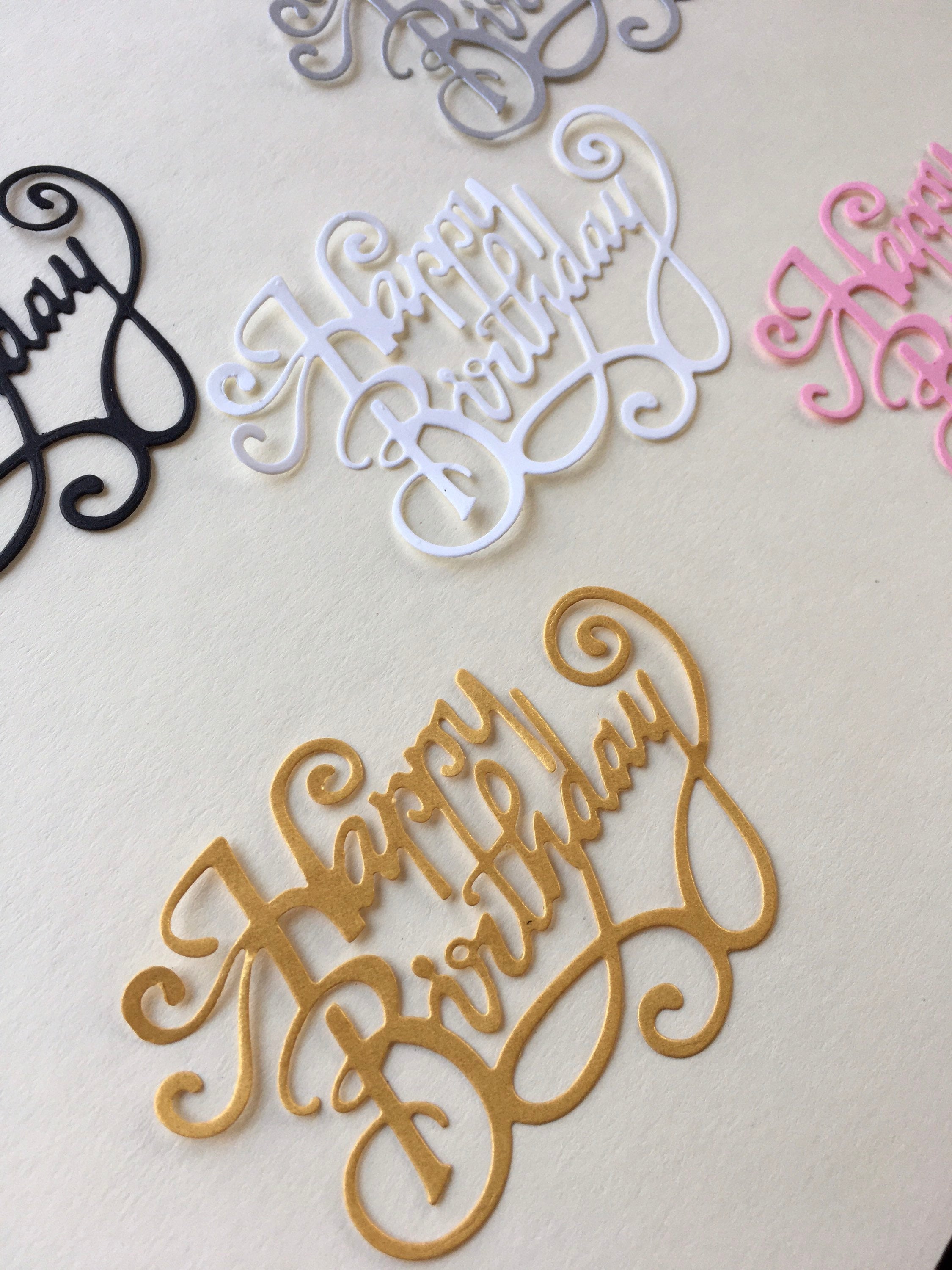 Happy Birthday Die Cut ~ Card Front ~ Card Front Embellishment ...