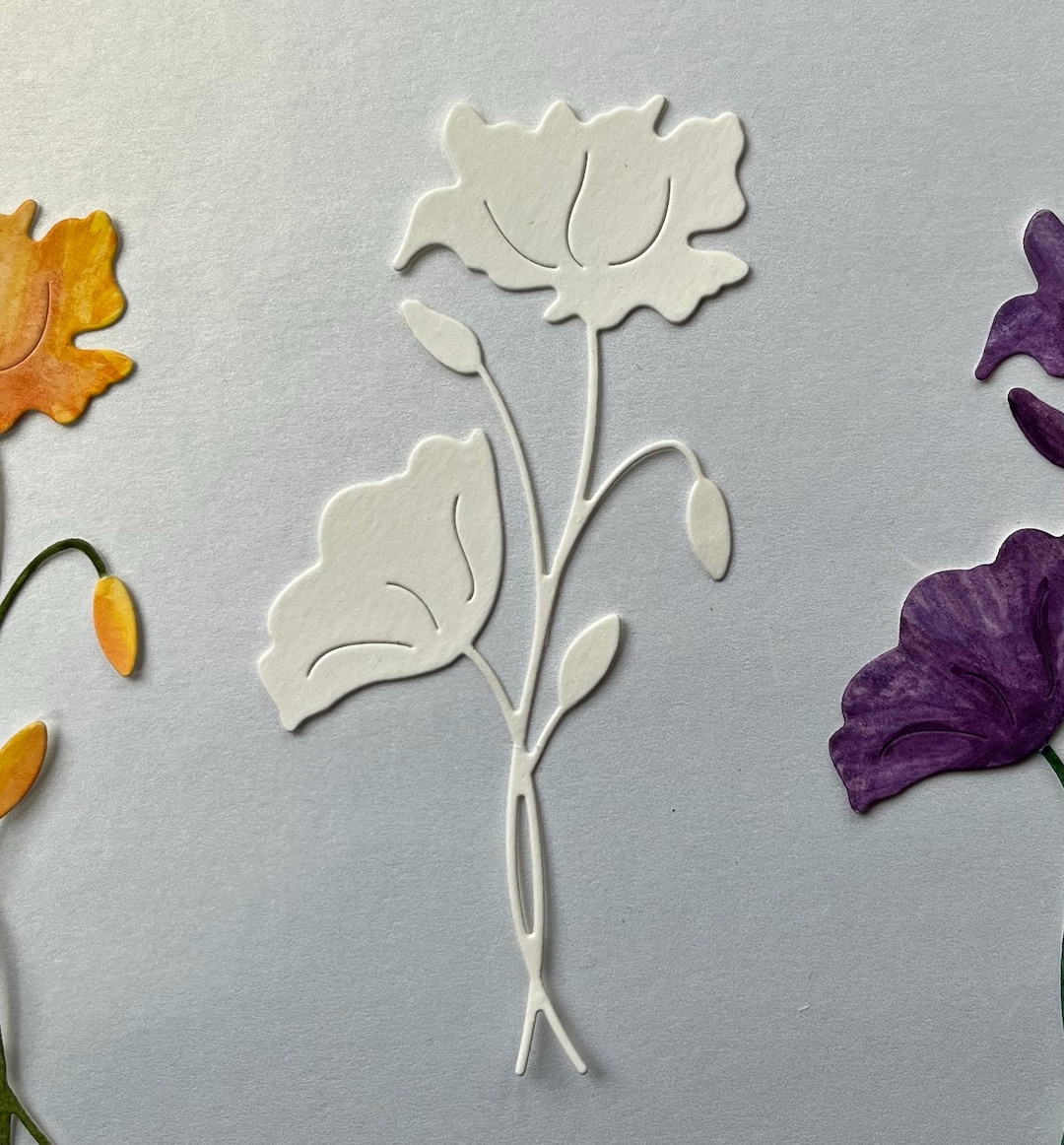 Flower Watercolor Paper Die Cut ~ Watercolor Blanks ~ Flower Cut Outs ...
