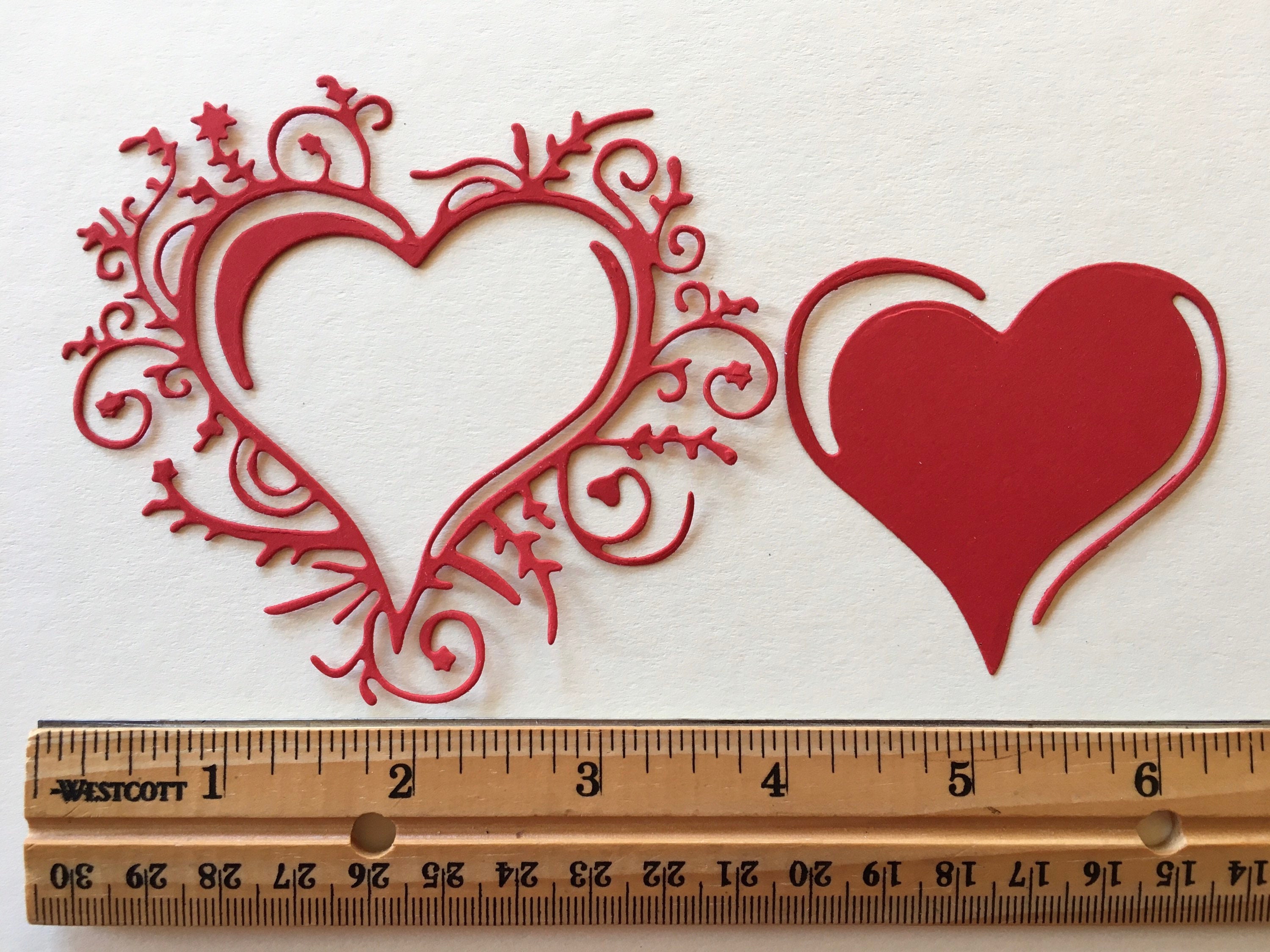 2pc. Valentine's Day Heart Die Cut Paper Heart Cut Out - Etsy