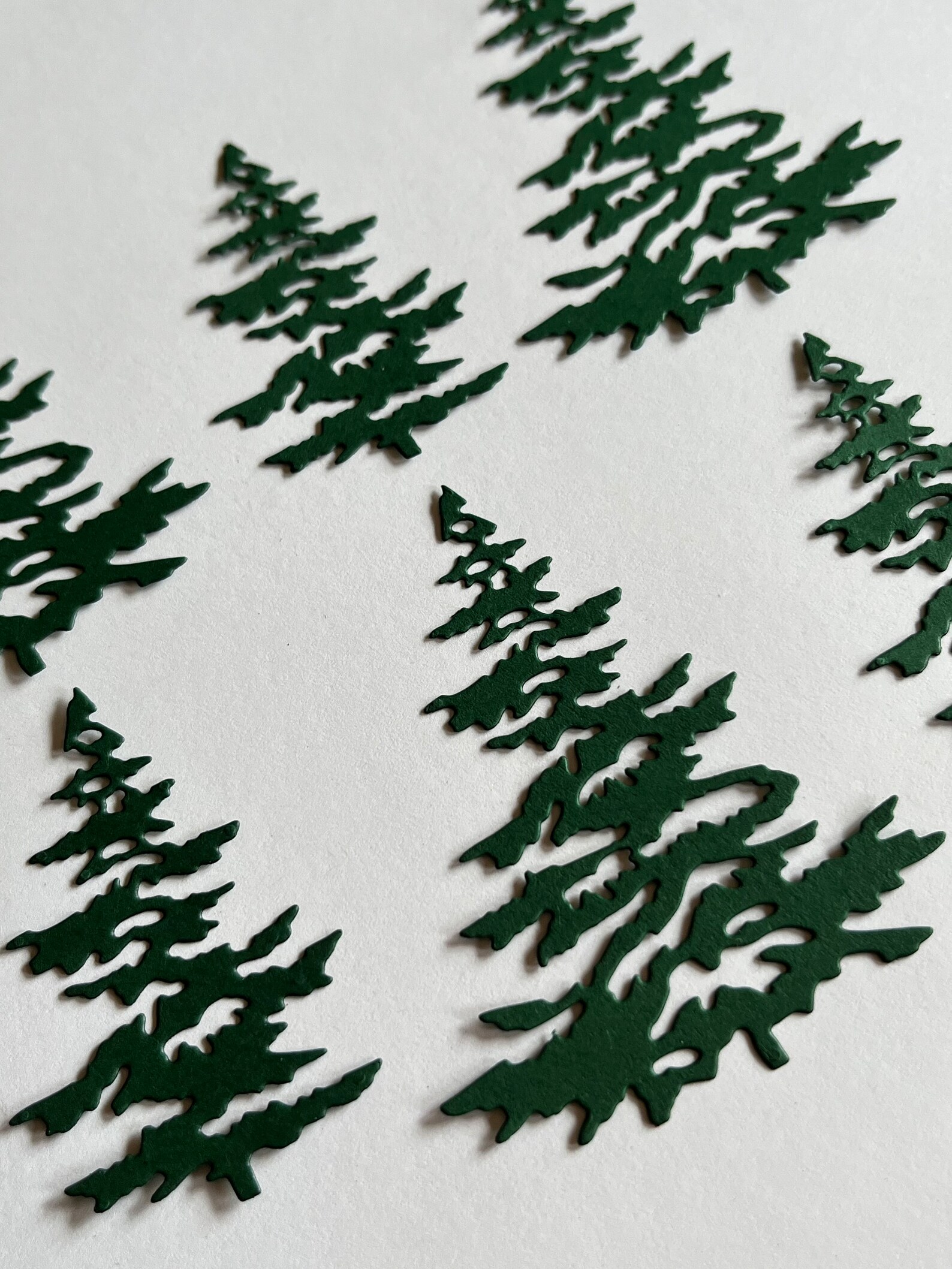 6pc. Green Pine Tree Die Cuts, Paper Cut Outs, Embellishments for ...