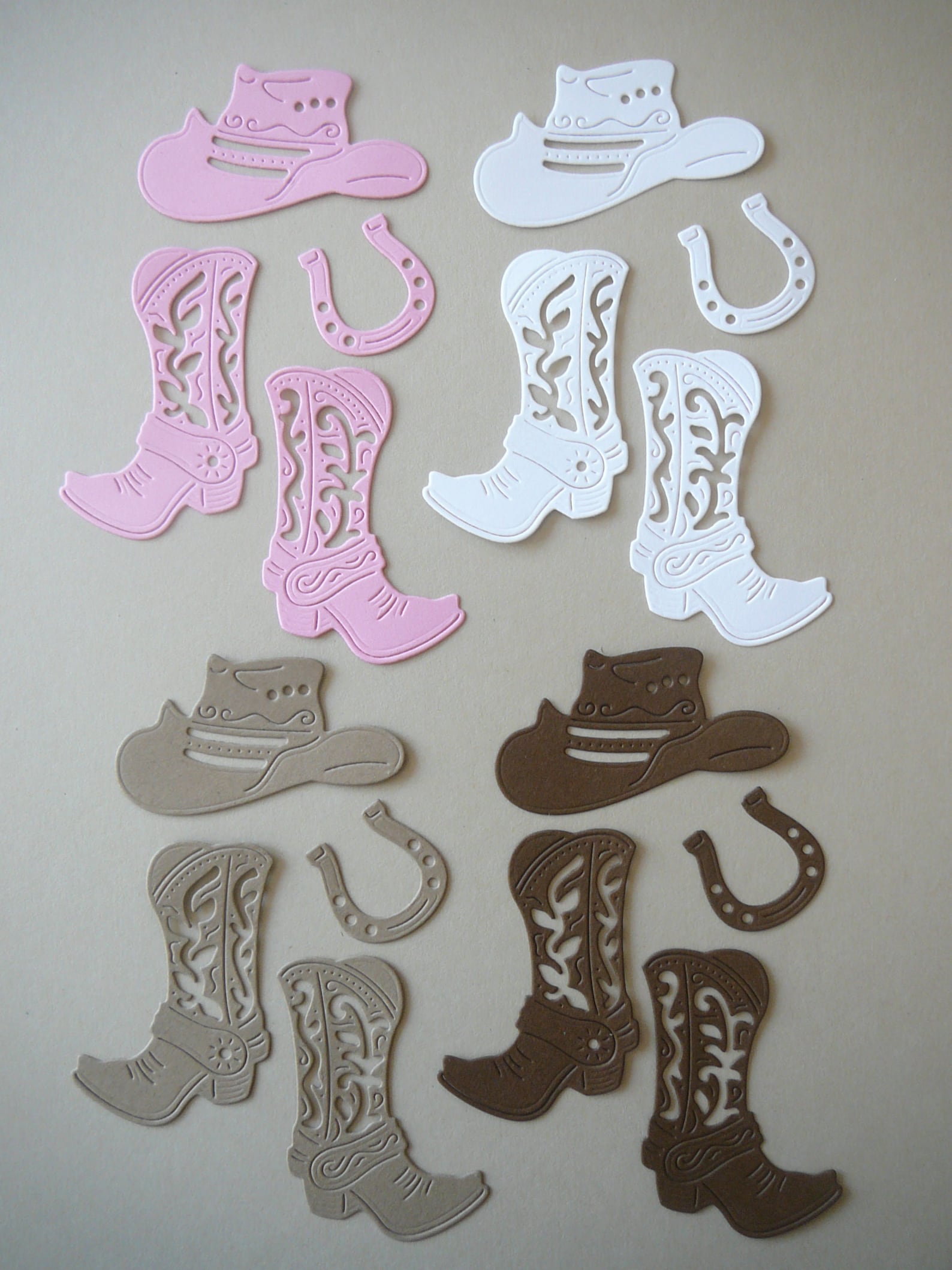 Cowboy Boots Hat Horse Shoe Die Cut Western Embellishment for ...