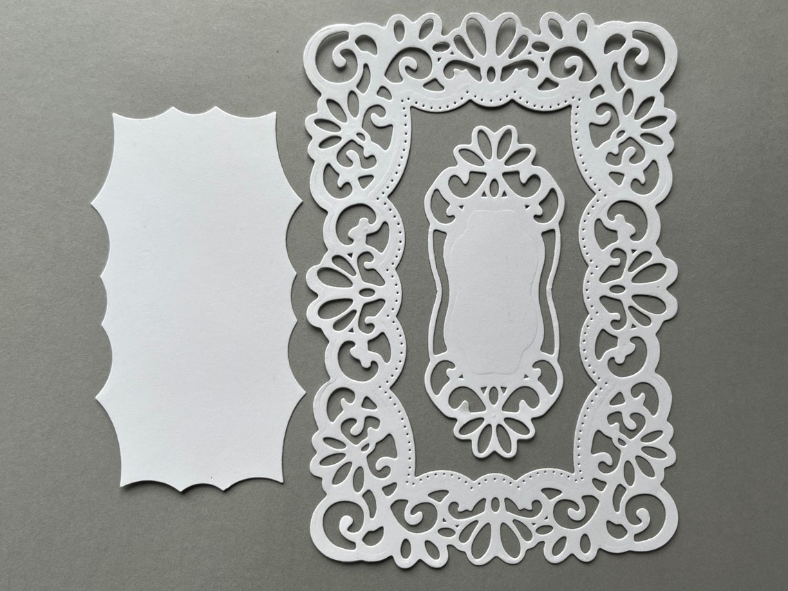 3pc Paper Frame Die Cut Set Card Front Card Embellishment - Etsy