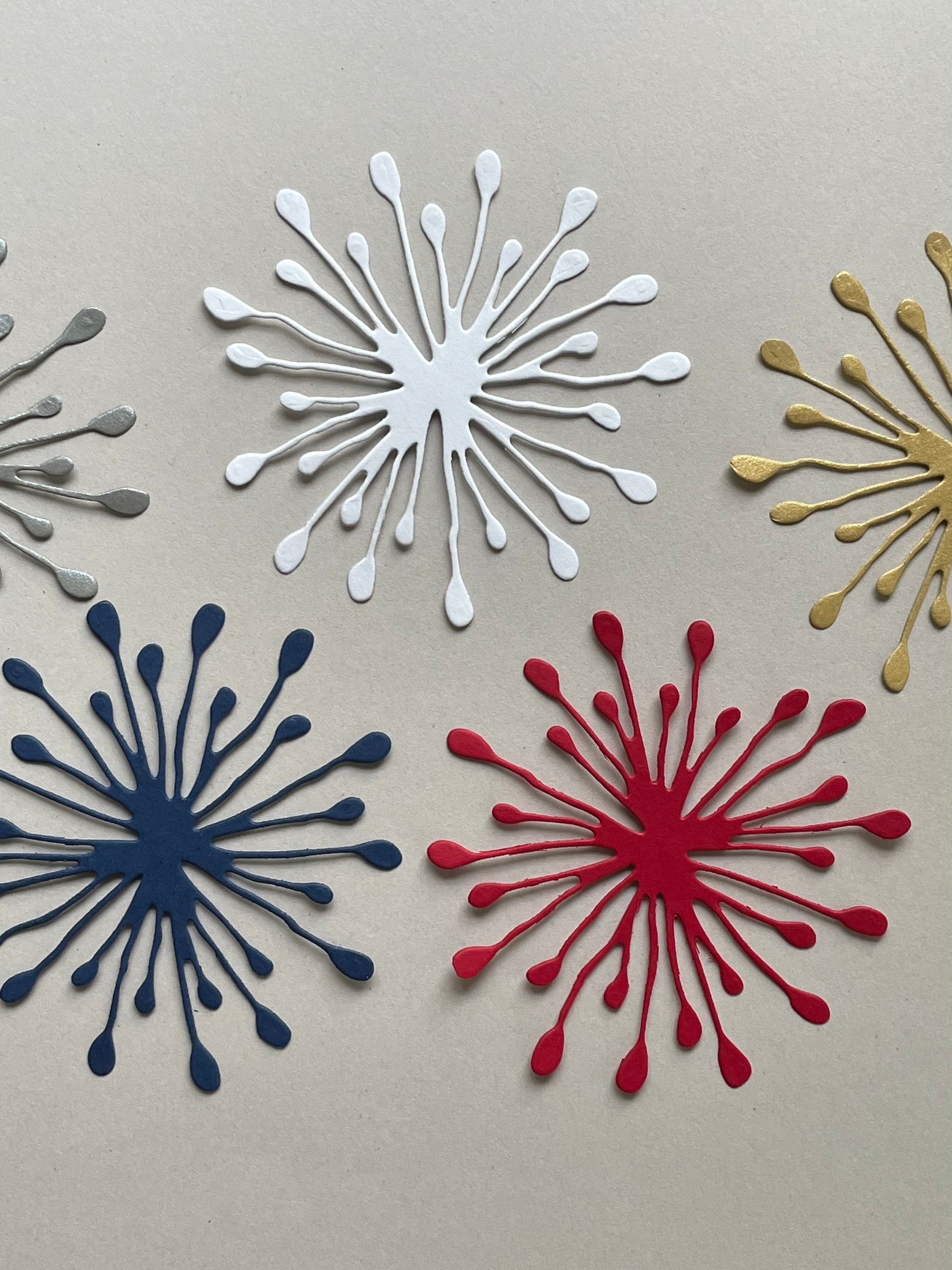 Set of 3 Fireworks Die Cut Embellishment for Scrapbooking, Card Making ...