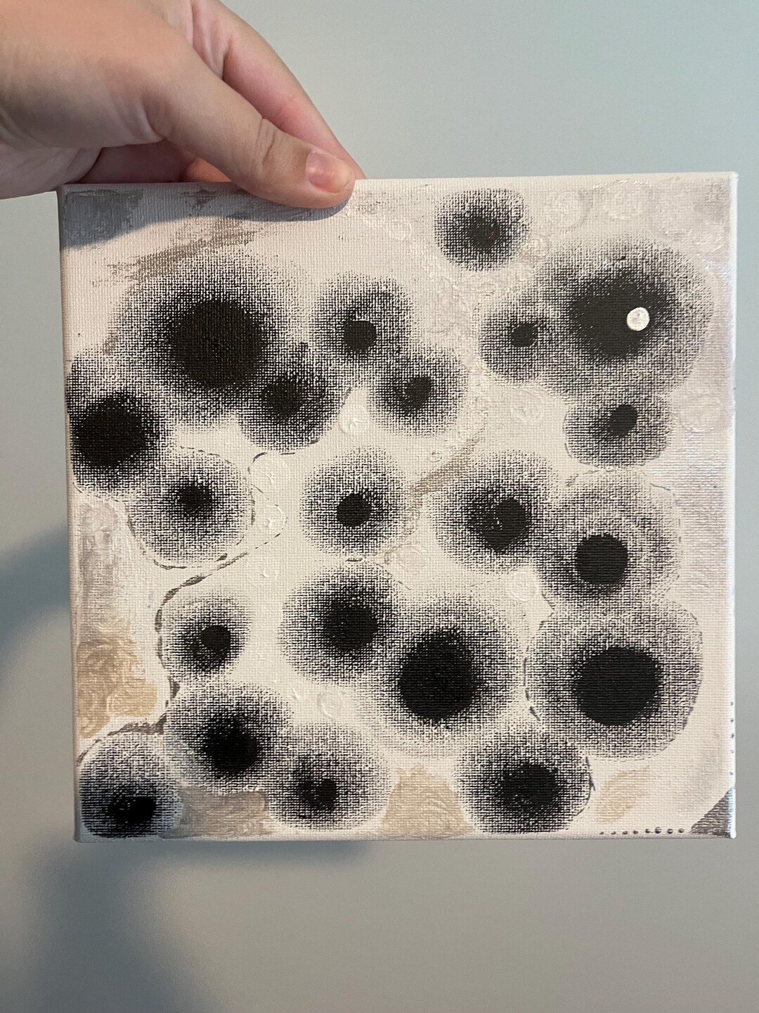 Abstract Black and White Circles Painting: Interpretive Wall Art - Etsy