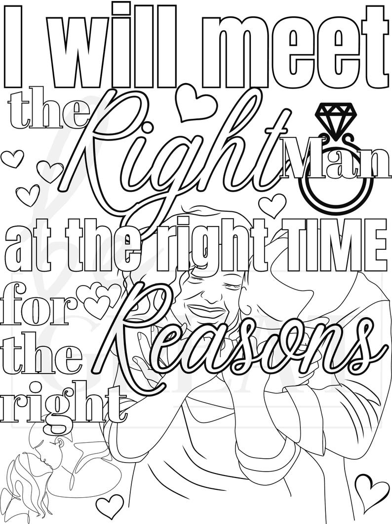 Love Affirmation Coloring Sheet: Manifesting Relationships, Self-care ...