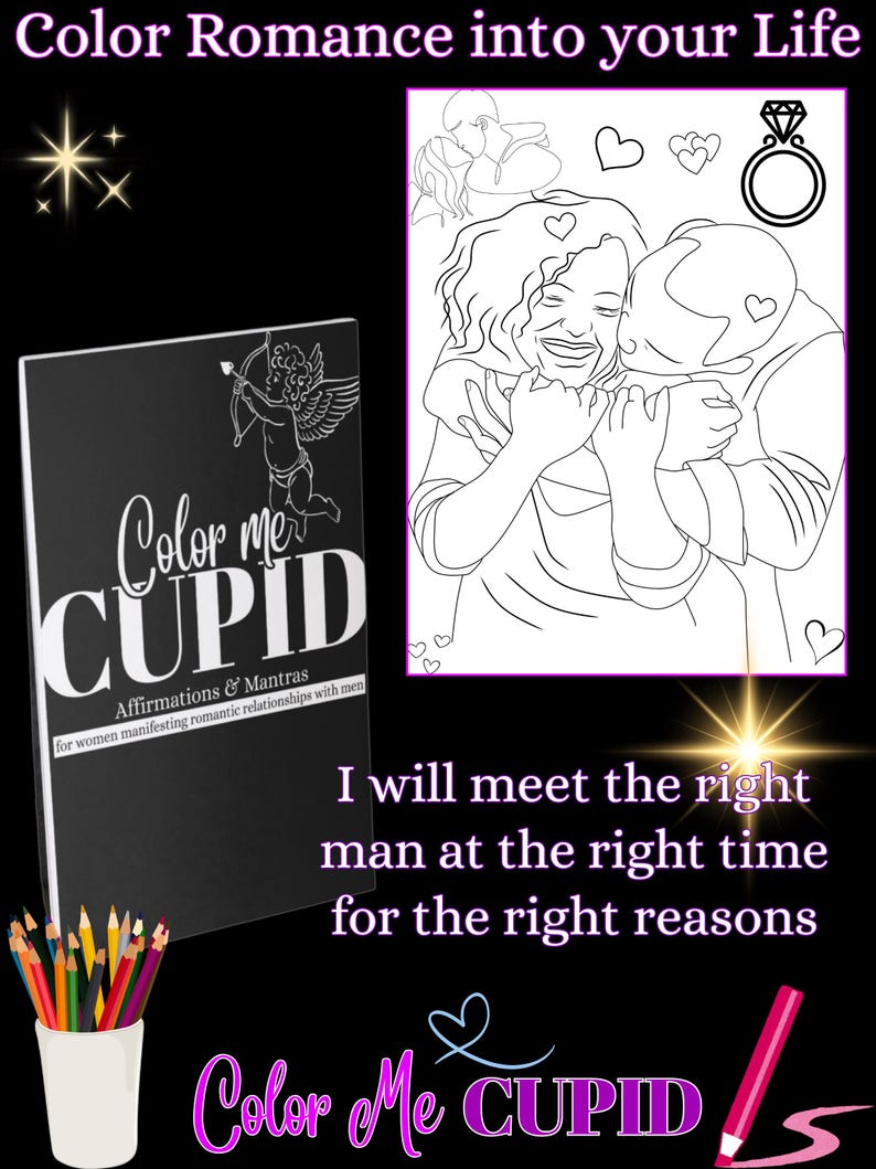 Love Affirmation Coloring Sheet: Manifesting Relationships, Self-care ...