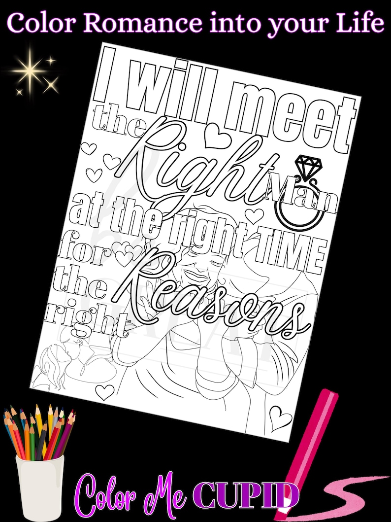 Love Affirmation Coloring Sheet: Manifesting Relationships, Self-care ...
