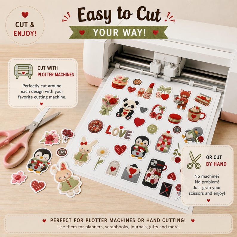 Knitted Love Sticker Sheet | Crochet Planner Journal Stickers (digital ...