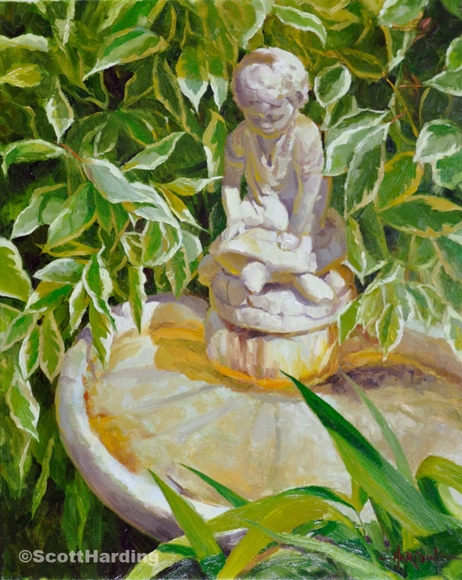 Fountain Boy - 14 X 11 Matted Print - by Scott Harding From Original ...