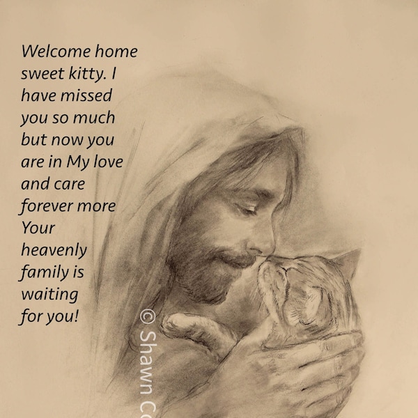 Jesus With Cat - Etsy